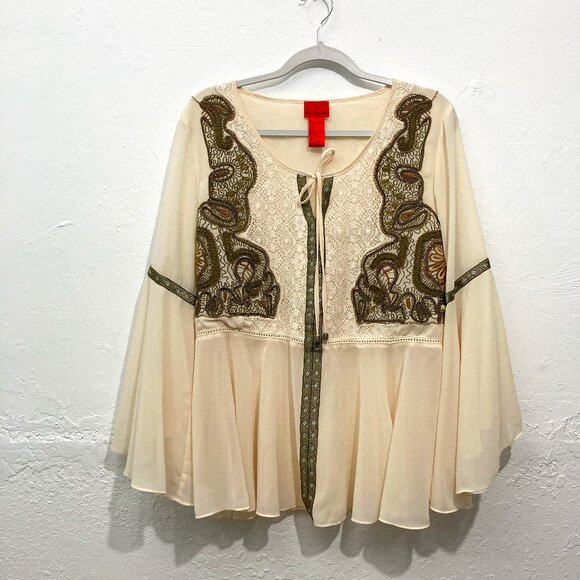 V Cristina | Tops | V Cristina Embellished Tunic Blouse Long Bell ...